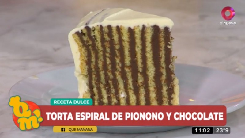 Torta espiral de pionono con chocolate | Canal 9